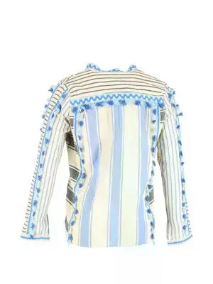 Dodo Bar Or Striped Tassel Blouse