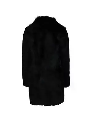 Maje Goat Fur Zip-up Coat