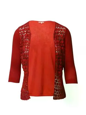 Maje Cotton Cardigan With Crochet Trim