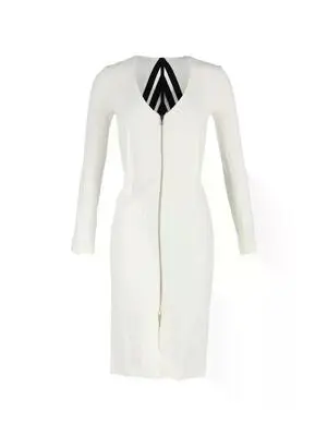 Roland Mouret Front-zip Long-sleeve Midi Dress