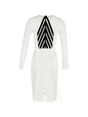Roland Mouret Front-zip Long-sleeve Midi Dress