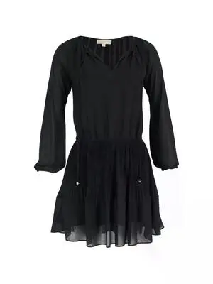 Michael Kors Vintage Pleated Mini Dress - Black
