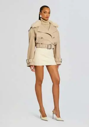 Retrofete Rubee Suede Coat - Khaki