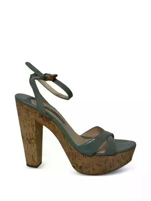 Prada Platform Cork Heel Sandals