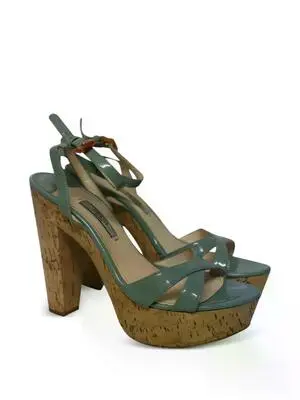 Prada Platform Cork Heel Sandals