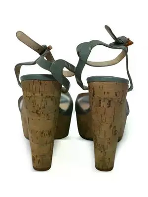 Prada Platform Cork Heel Sandals