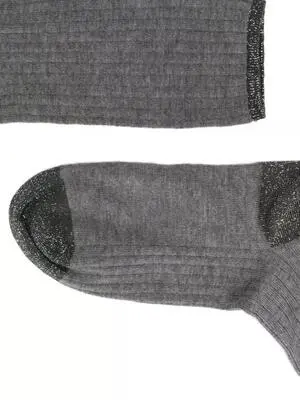 ALTO MILANO Ribbed Trim Socks