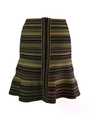 Herve Leger Stripe-pattern Midi Flared Skirt