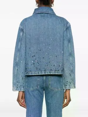 7 For All Mankind Embellished Denim Jacket - Blue