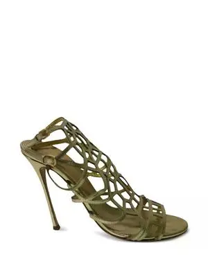 Sergio Rossi Gold Tone Sandals For Women