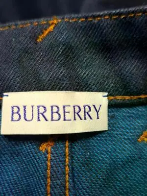 Burberry Printed-hem Denim Mini Skirt