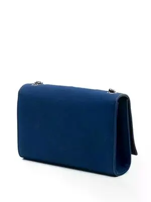 Saint Laurent 2018 Small Star Embroidered Canvas Monogram Kate Crossbody Bag - Blue