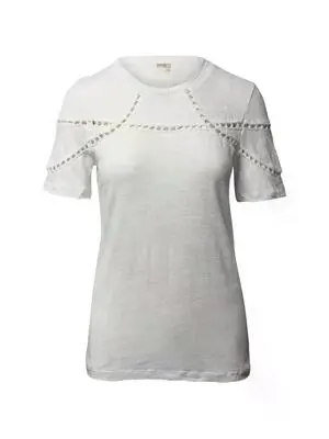 Maje Lace-insert Linen T-shirt