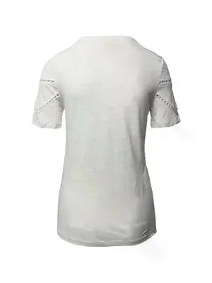 Maje Lace-insert Linen T-shirt