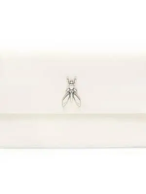 Patrizia Pepe Fly Chain Leather Clutch - Neutrals