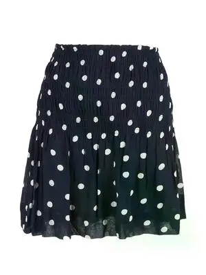 GANNI Polka-dot Smocked Mini Skirt