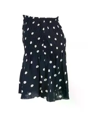 GANNI Polka-dot Smocked Mini Skirt