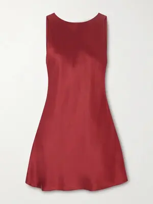 Kiki De Montparnasse Welcome Back Backless Silk-charmeuse Mini Dress - Red