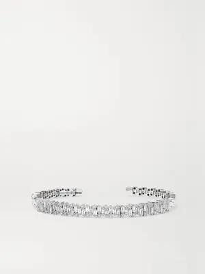 SUZANNE KALAN 18-karat White Gold Diamond Cuff - Silver
