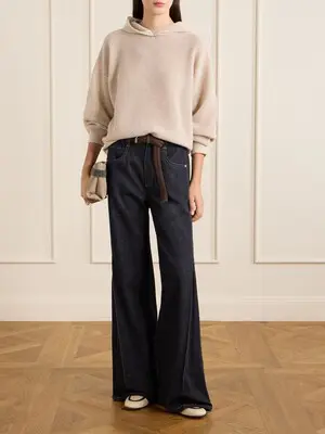 Brunello Cucinelli Waffle-knit Cashmere Hoodie - Neutrals