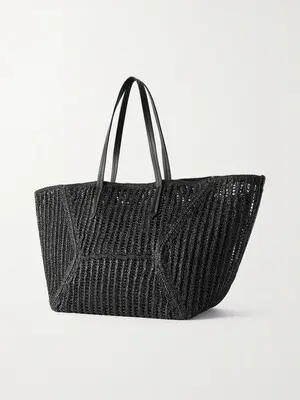 Brunello Cucinelli Leather-trimmed Woven Tote