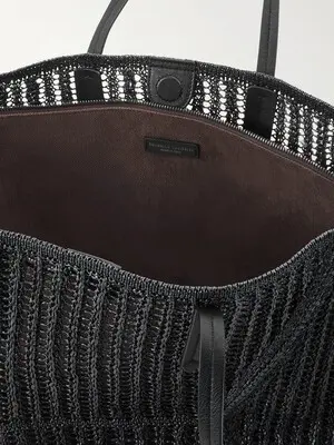 Brunello Cucinelli Leather-trimmed Woven Tote