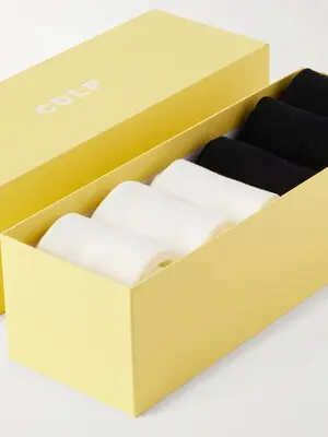 CDLP Ribbed Cotton-blend Socks Set Of Six - Multi