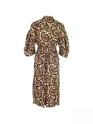 Fendi Leopard-print V-neck Midi Dress