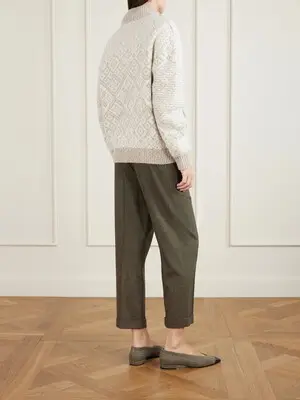 Loro Piana Jacquard-knit Cashmere Cardigan