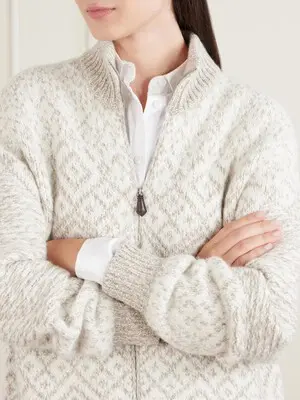 Loro Piana Jacquard-knit Cashmere Cardigan
