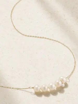 PERSEE Aphrodite 18-karat Pearl And Diamond Necklace - Gold