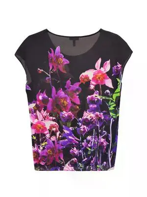 Escada Floral Round-neck Blouse