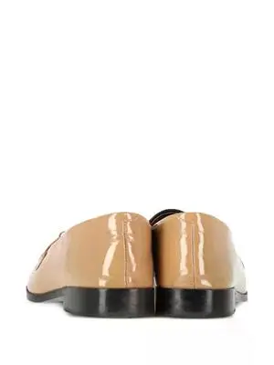Newbark Melanie Patent Leather Loafers With Fur Panel