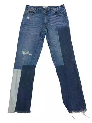 Sandro Patchwork Frayed Jeans