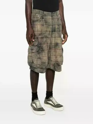 R13 Cargo Plaid Shorts