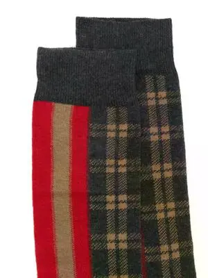 ALTO MILANO Striped Plaid Socks
