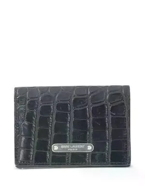 Saint Laurent Logo-plaque Croc-embossed Wallet