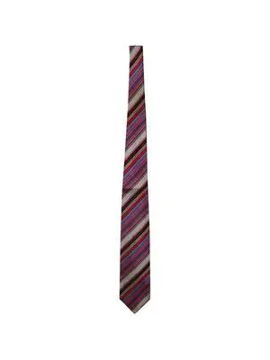 Versace Striped Silk Necktie - Red
