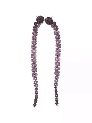 Simone Rocha Crystal Flower-detail Earrings - Purple