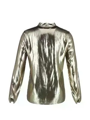 LANVIN Metallic Long-sleeve Blouse