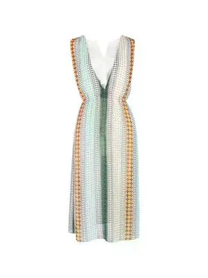Sandro Striped V-neck Midi Dress