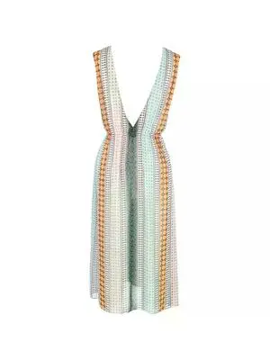 Sandro Striped V-neck Midi Dress