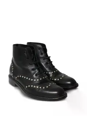 Saint Laurent Studded Lace-up Boots