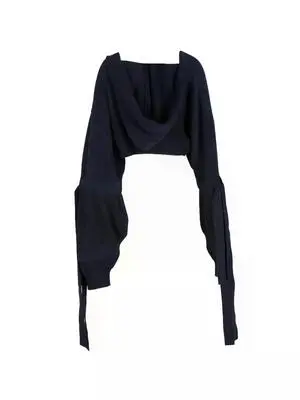 Stella McCartney Cropped Ribbed Knit Hoodie