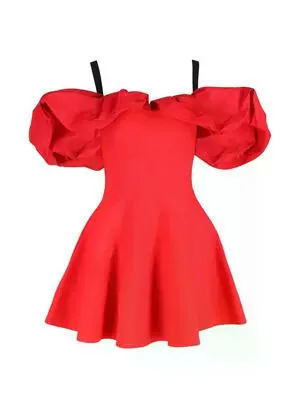 Alexander McQueen Ruffled Cold-shoulder Mini Dress