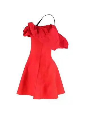 Alexander McQueen Ruffled Cold-shoulder Mini Dress