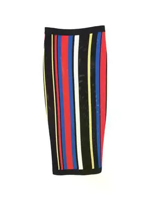 Balmain Striped Midi Skirt
