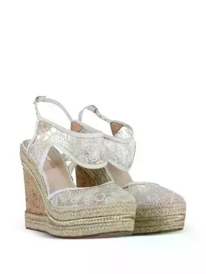 NICHOLAS KIRKWOOD Lace Ankle-strap Wedges - White
