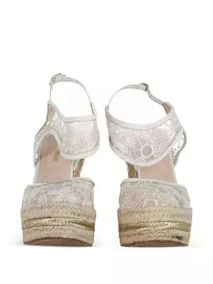 NICHOLAS KIRKWOOD Lace Ankle-strap Wedges - White