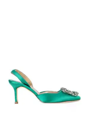 Manolo Blahnik Hangisi Embellished Slingback Pumps